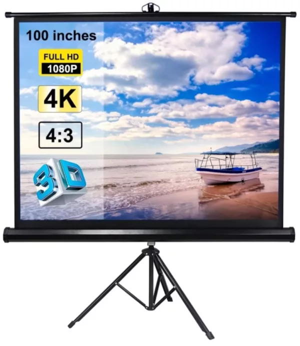 Tripod 100- Inch Diagonal in Aspect Ratio-4:3 Format-Tripod/Portable ...